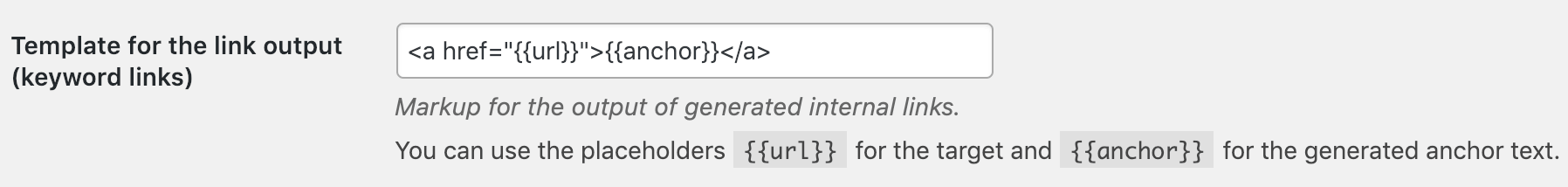 Configuring Link Output through Templates - Internal Link Juicer