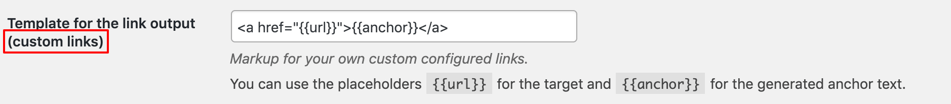 Configuring Link Output through Templates - Internal Link Juicer