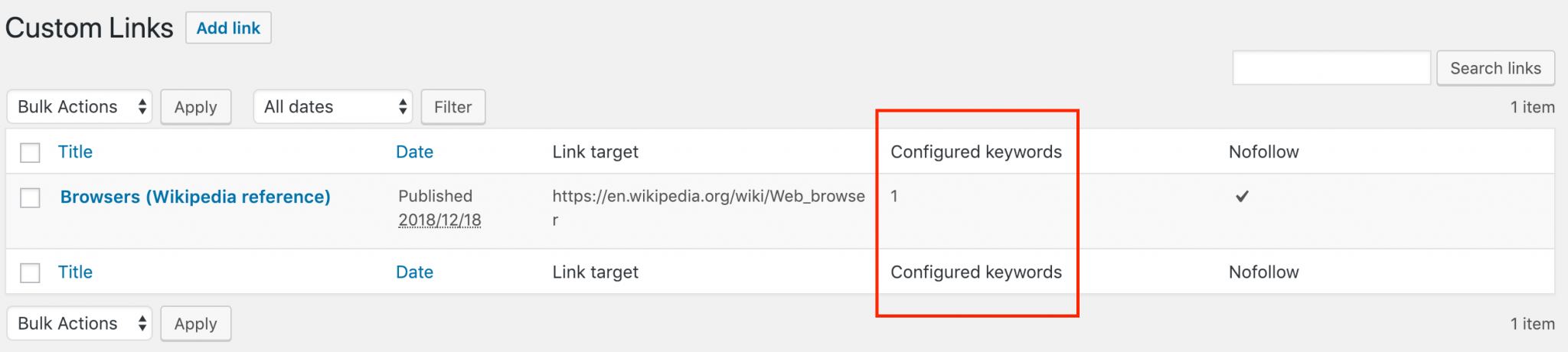 Set custom links for autolinking - Internal Link Juicer